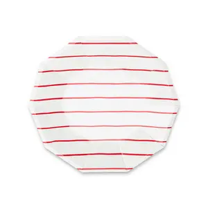 DAYDREAM SOCIETY Frenchie Striped Small Plates - Candy Apple