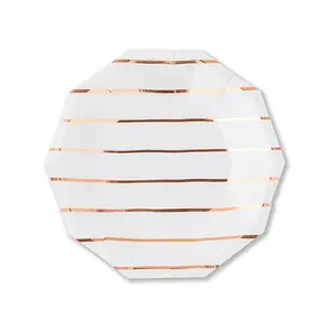 DAYDREAM SOCIETY Frenchie Striped Small Plates - Rose Gold