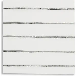 DAYDREAM SOCIETY Frenchie Striped Petite Napkins Silver
