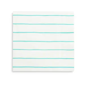 DAYDREAM SOCIETY Frenchie Striped Large Napkins - Aqua