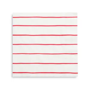 DAYDREAM SOCIETY Frenchie Striped Large Napkins Candy Apple