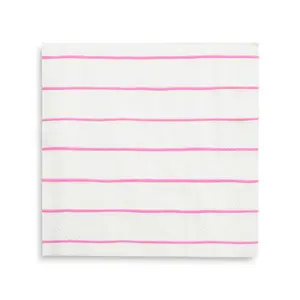 DAYDREAM SOCIETY Frenchie Striped Large Napkins - Cerise