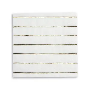 DAYDREAM SOCIETY Frenchie Striped Large Napkins - Gold