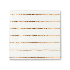 DAYDREAM SOCIETY Frenchie Striped Large Napkins - Rose Gold