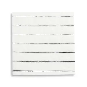 DAYDREAM SOCIETY Frenchie Striped Large Napkins Silver
