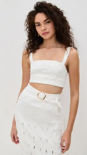 AMUR Gabi Textured Twill Top