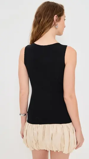 Line & Dot Cella Combination Mini Dress - Black/cream