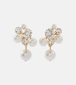 JENNIFER BEHR Bristol Crystal And Faux Pearl Earrings - Gold