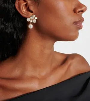 JENNIFER BEHR Bristol Crystal And Faux Pearl Earrings - Gold