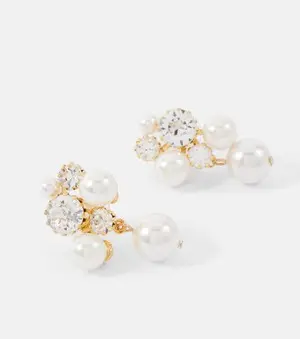 JENNIFER BEHR Bristol Crystal And Faux Pearl Earrings - Gold