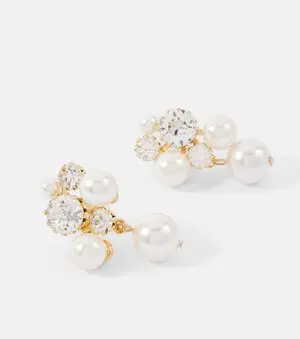JENNIFER BEHR Bristol Crystal And Faux Pearl Earrings - Gold