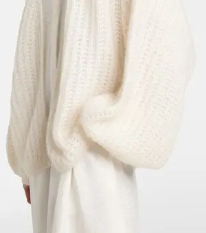 TOTEME Open-front Mohair-blend Cardigan - White