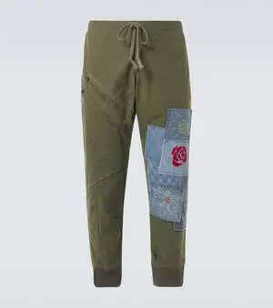 GREG LAUREN Patchwork Cotton Sweatpants