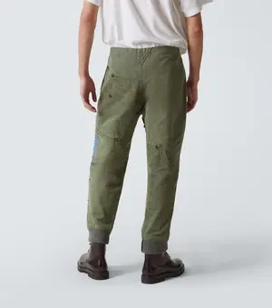 GREG LAUREN Patchwork Cotton Sweatpants