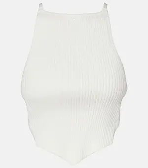 COURREGES Courrèges Ribbed-knit Cutout Tank Top