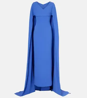 Women's Crepe Cape Maxi Dresses