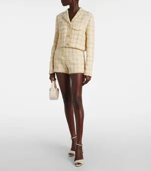 Giambattista Valli Checked Cotton-blend Shorts