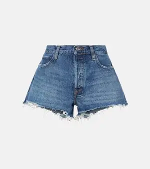 FRAME The Hang Mid-rise Denim Shorts - Blue