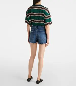 FRAME The Hang Mid-rise Denim Shorts - Blue