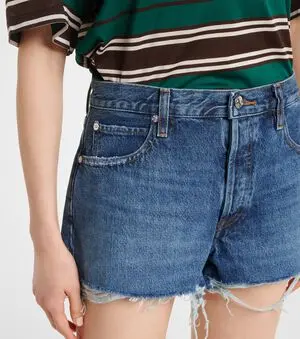 FRAME The Hang Mid-rise Denim Shorts - Blue