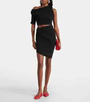 Amina Muaddi Barbara Lace Ballet Flats - Red