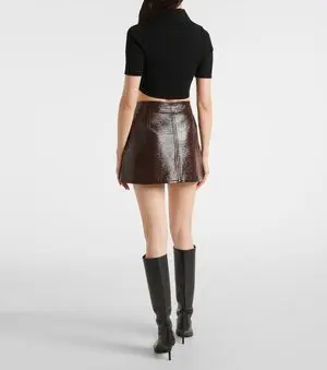 COURREGES Courrèges Ribbed-knit Cropped Polo Shirt