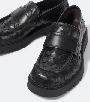 Bottega Veneta Haddock Intrecciato Leather Loafers