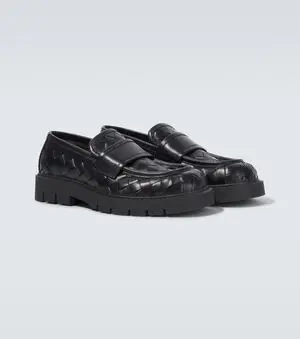 Bottega Veneta Haddock Intrecciato Leather Loafers