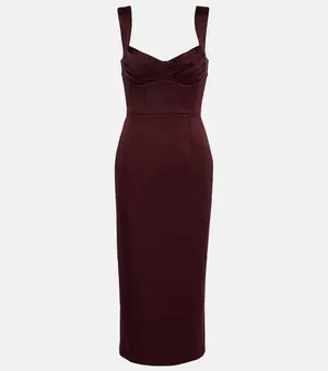 Burgundy Satin Midi Dresses