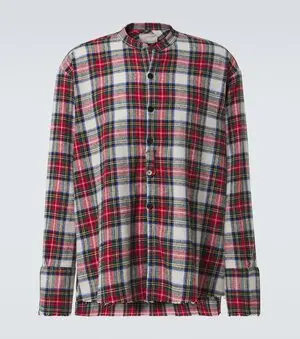 GREG LAUREN Plaid Cotton Shirt - Red