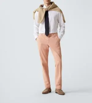 SLOWEAR Cotton Slim-fit Pants - Orange