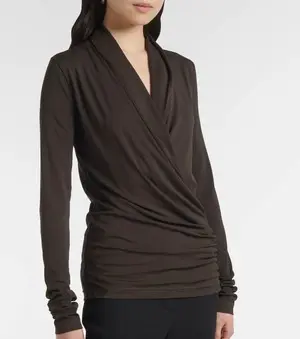 TOTEME Draped Jersey Top - Grey