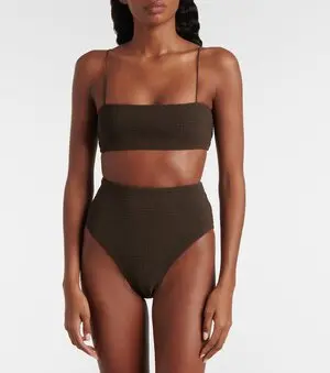 TOTEME Shirred Bikini Bottoms - Brown