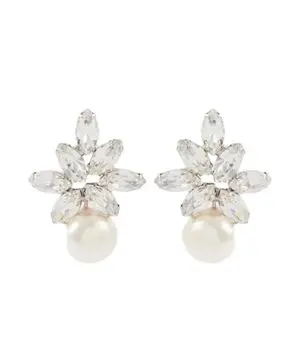JENNIFER BEHR Liza Embellished Faux Pearl Earrings - White