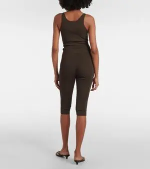 TOTEME Jersey Capri Pants - Brown