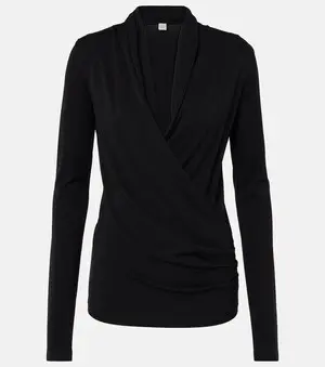 TOTEME Draped Jersey Top - Black