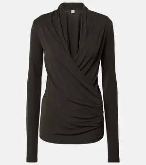 TOTEME Draped Jersey Top - Grey