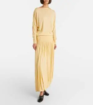 TOTEME Draped Jersey Top - Yellow