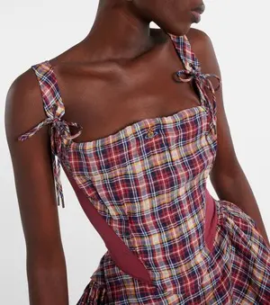 VIVIENNE WESTWOOD Puppy Tartan Linen And Cotton Corset - Multicoloured