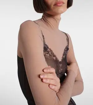 Balenciaga Trompe-l'oeil Lace Top - Black