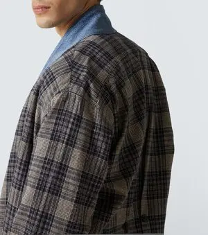 GREG LAUREN Plaid Cotton Coat