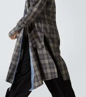 GREG LAUREN Plaid Cotton Coat
