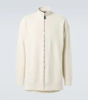 Balenciaga Logo Zip-up Cardigan - White