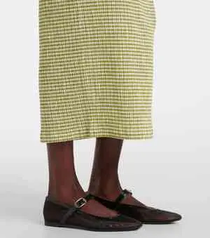 Vince Gingham Midi Skirt - Green