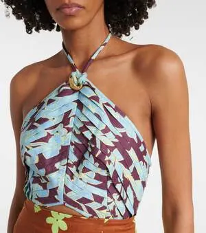 ALEMAIS Poppy Printed Halterneck Mini Dress