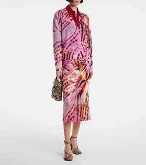 Dries Van Noten Sami Printed Midi Skirt