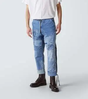 GREG LAUREN Patchwork Straight Jeans