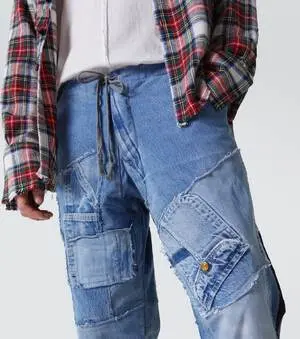 GREG LAUREN Patchwork Straight Jeans