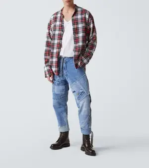 GREG LAUREN Patchwork Straight Jeans