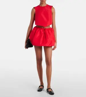 PATOU Bow-detail Faille Crop Top - Red